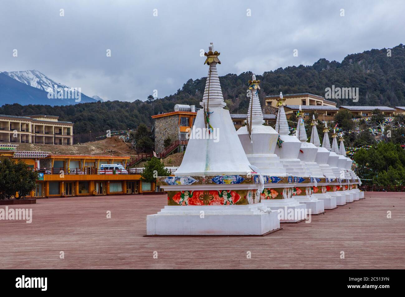 White towers, a religious statue in Tibet, China Stock Photo - Alamy
