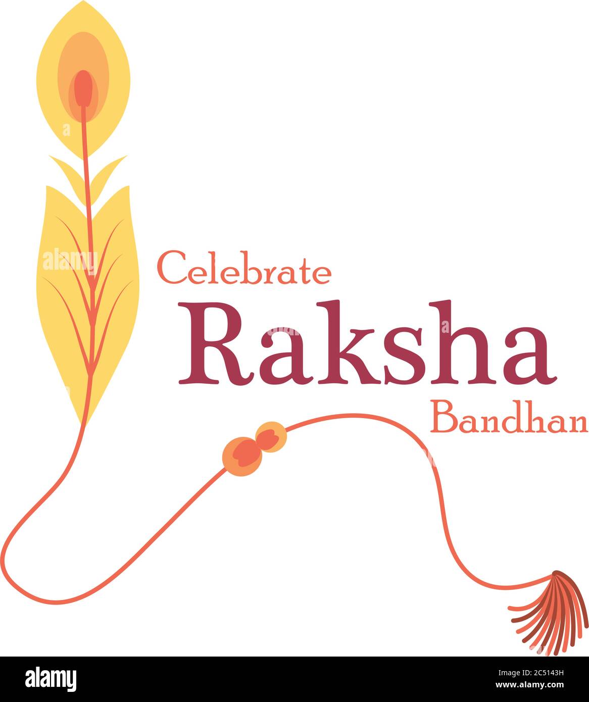 Raksha bandhan yellow feather wristband detailed style icon design ...