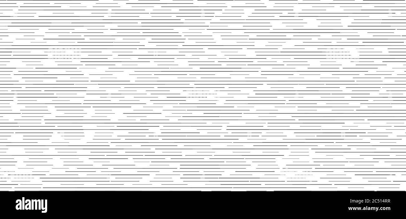 Abstract black horizontal dashed lines seamless pattern on white background. Vector illustration ...