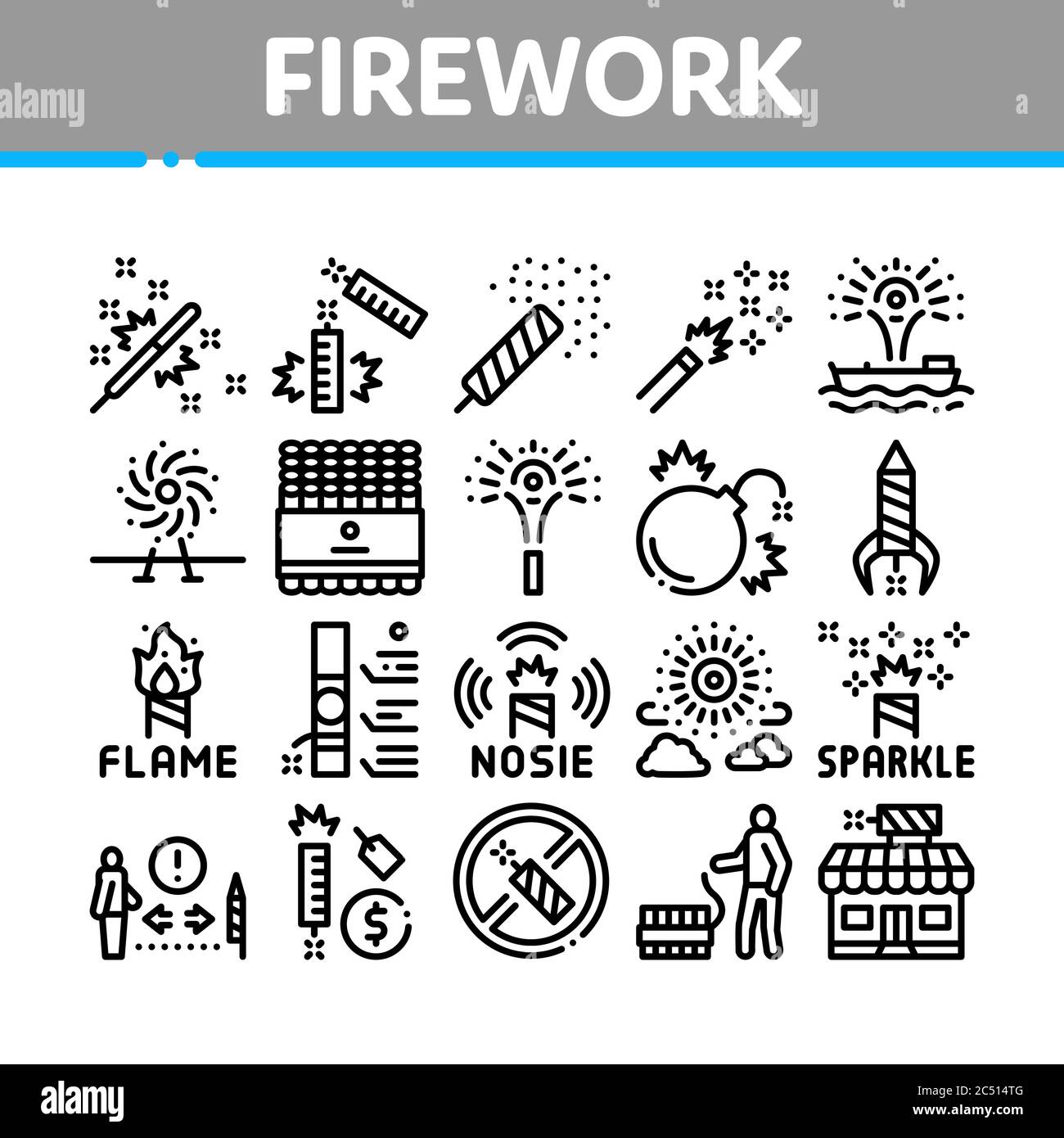 Pyrotechnic items Stock Vector Images - Alamy
