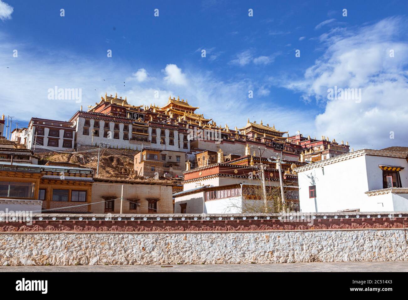Traditional architecture of Ganden Sumtseling Monastery, a sacred ...