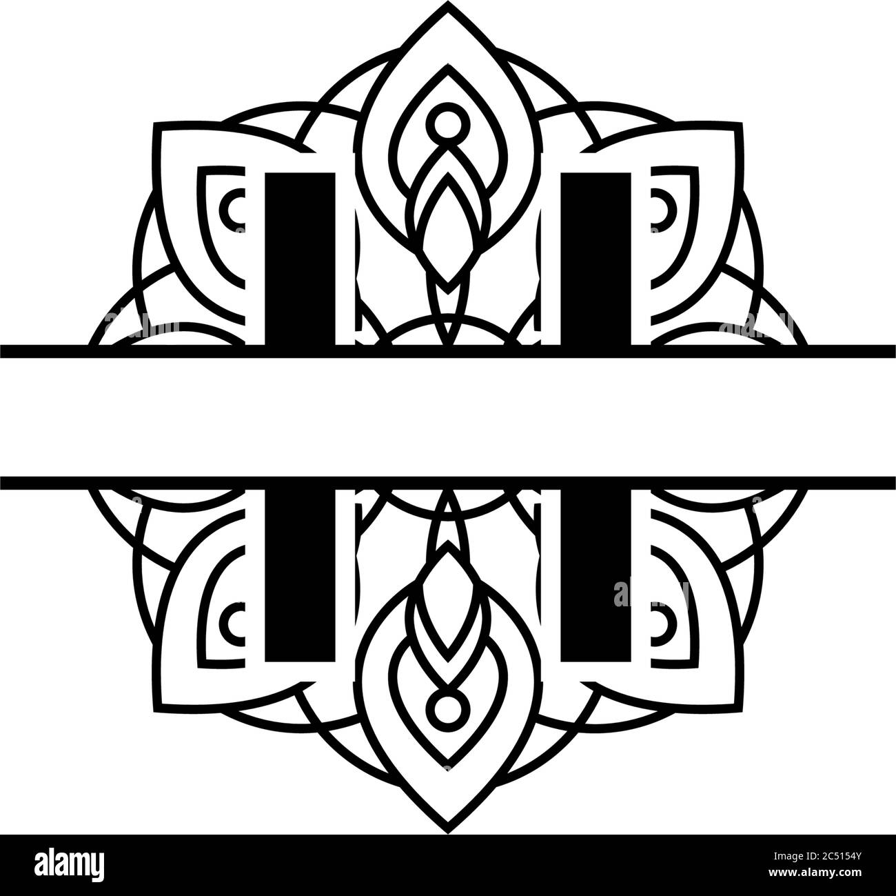 Split monogram letters Black and White Stock Photos & Images - Alamy