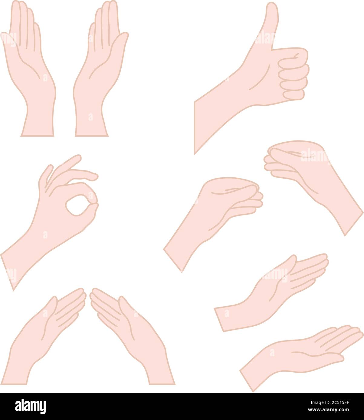 thin line drawing flesh color hands Stock Vector Image & Art - Alamy