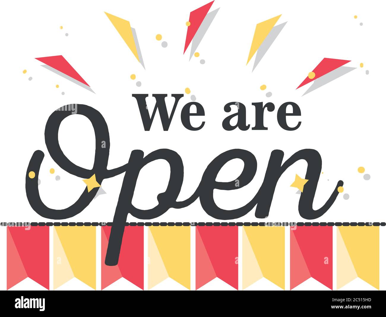 we are open detailed style icon design of Store shop supermarket and ...