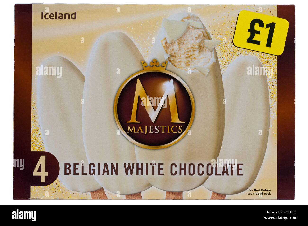 Box of iceland majestics belgian white chocolate ice creams hi-res ...