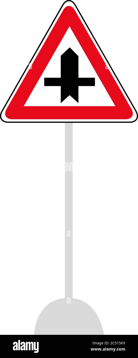 illustration of triangular isolated sign for priority road Stock Vector ...