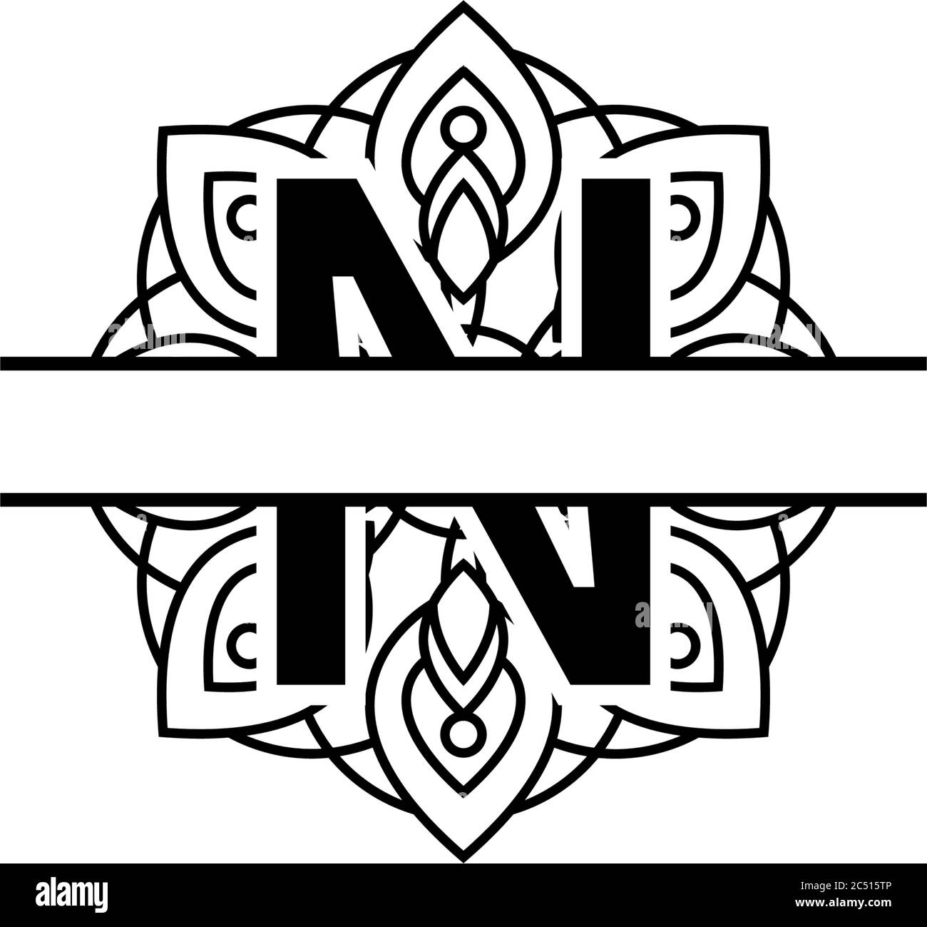 Split monogram letters Black and White Stock Photos & Images - Alamy