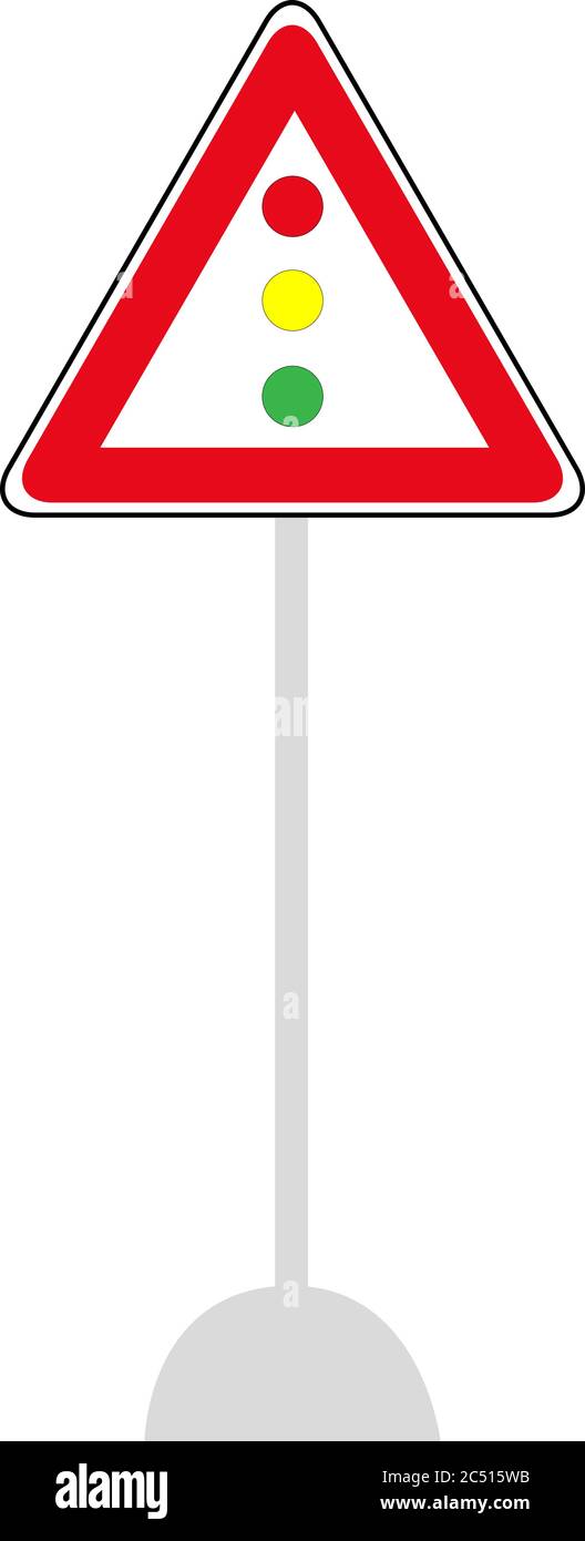 Road sign attention traffic light.Vector illustration for your business ...