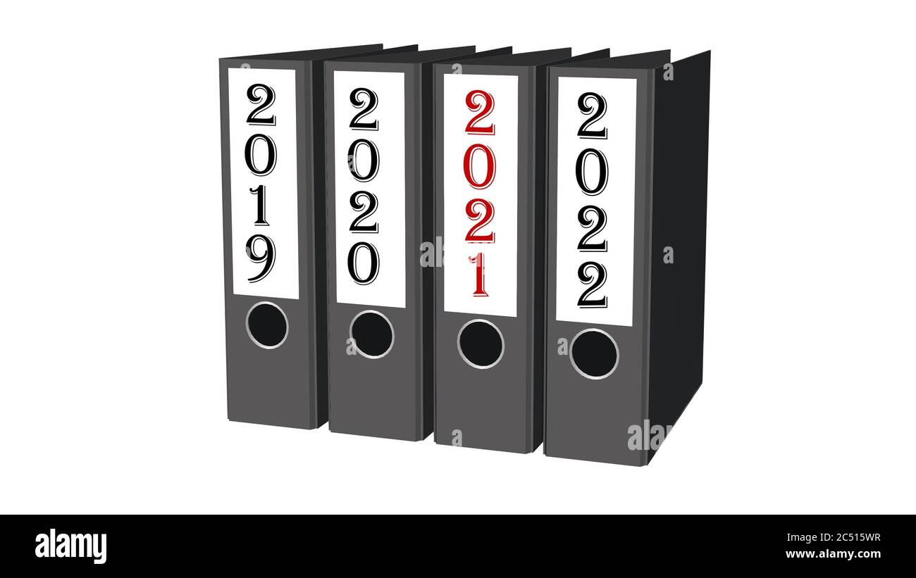 Year change 2021 - file folder in a row - sorted by ascending year ...