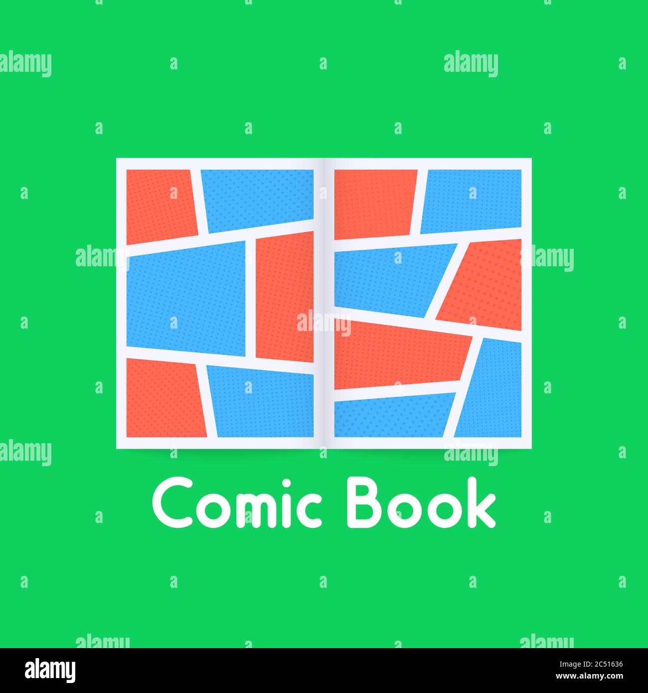 colored comic book on green background Stock Vector Image & Art - Alamy