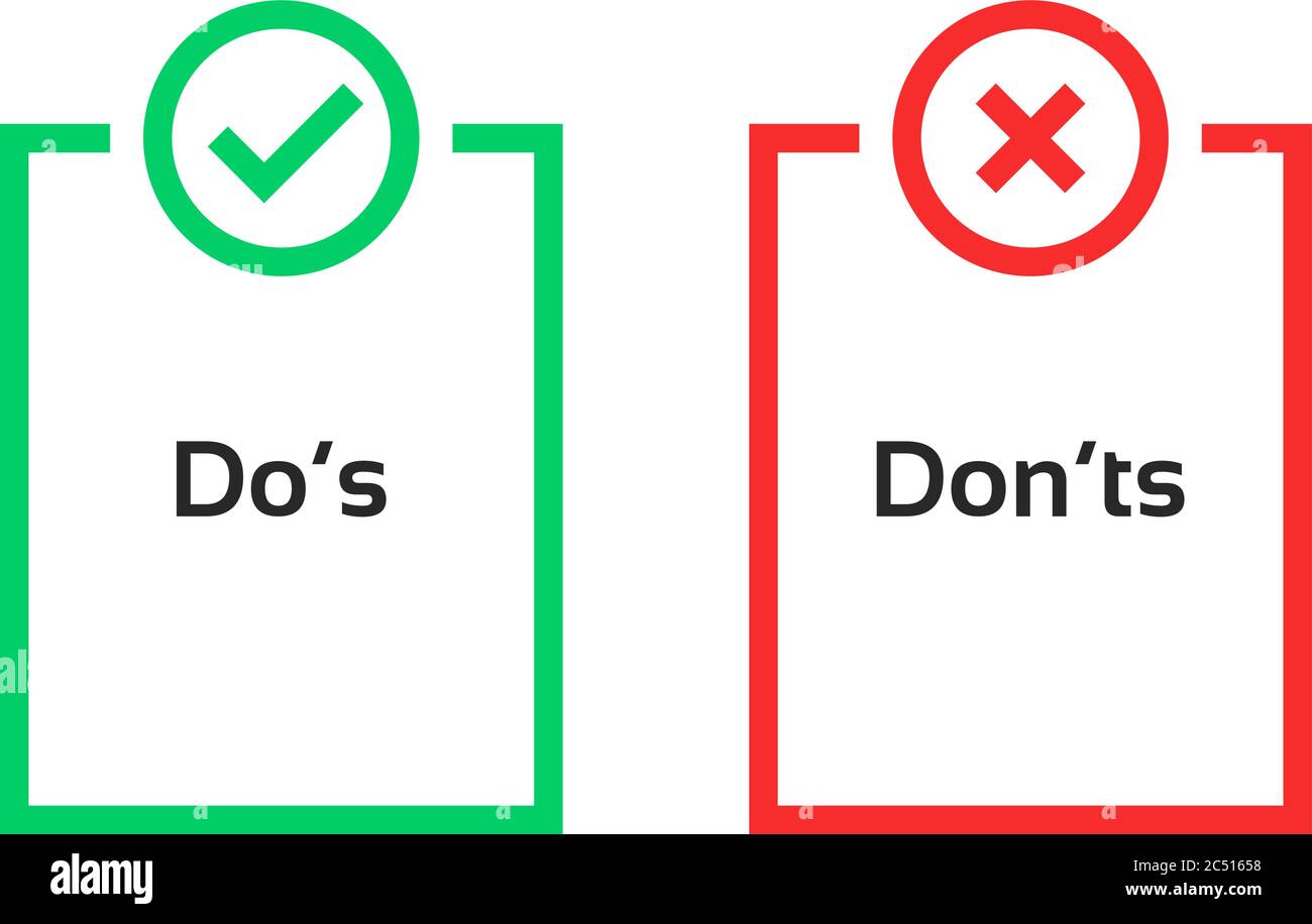 simple dos and donts like checklist Stock Vector Image & Art - Alamy