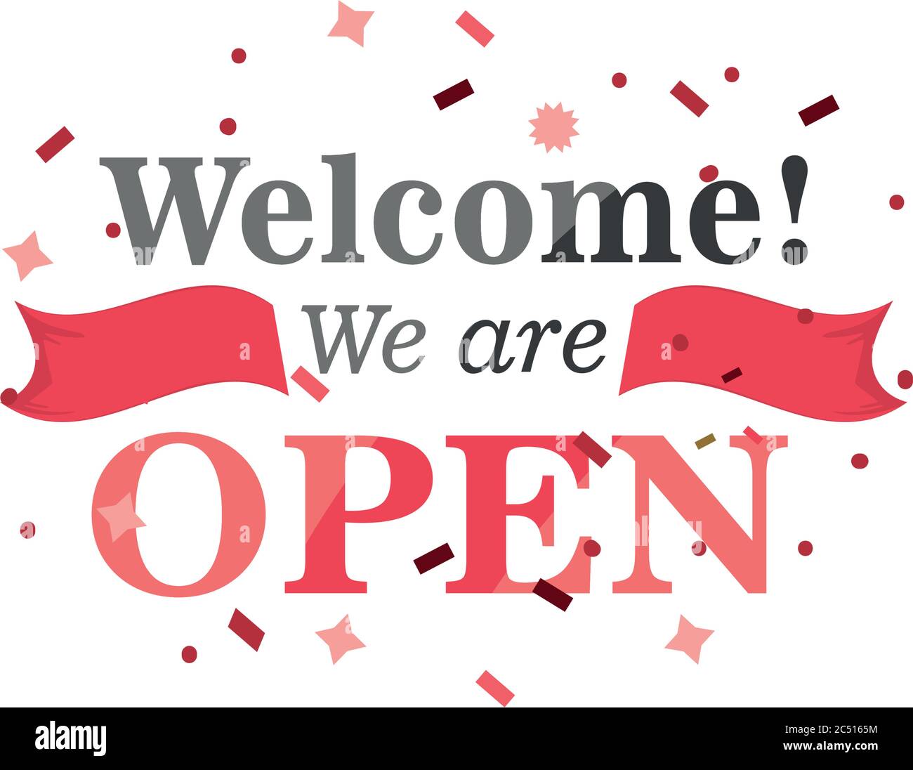 welcome we are open detailed style icon design of Store shop ...