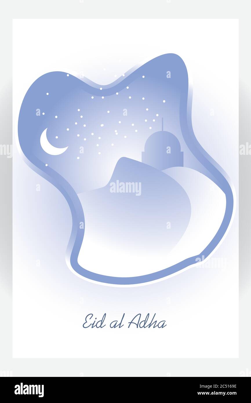 temple with moon detailed style icon design, Eid al adha islamic ...