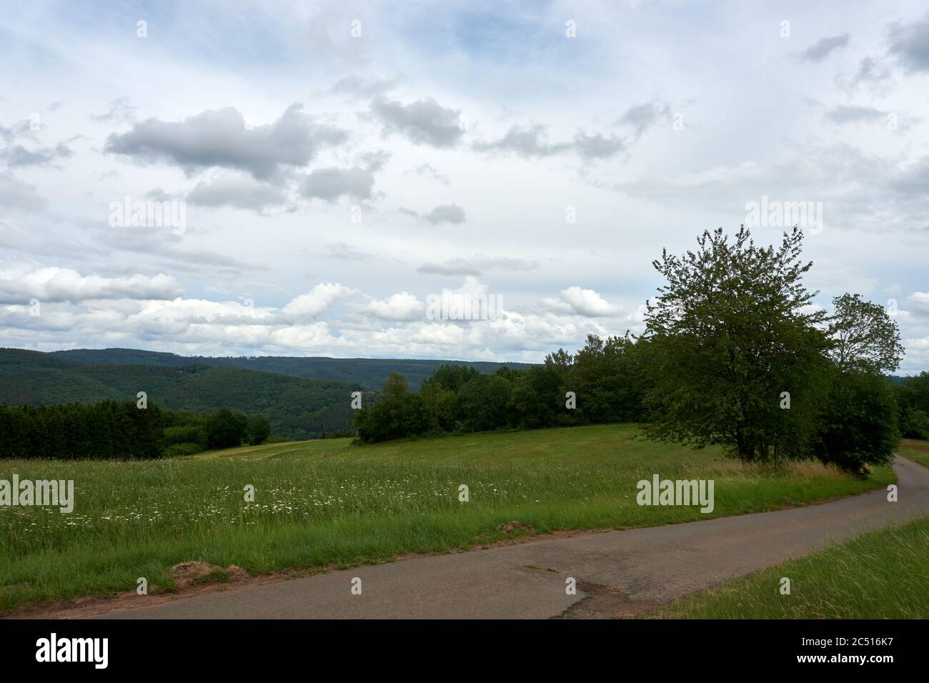 A panoramic photo of the landscape in the Vulkaneifel, Germany Stock ...