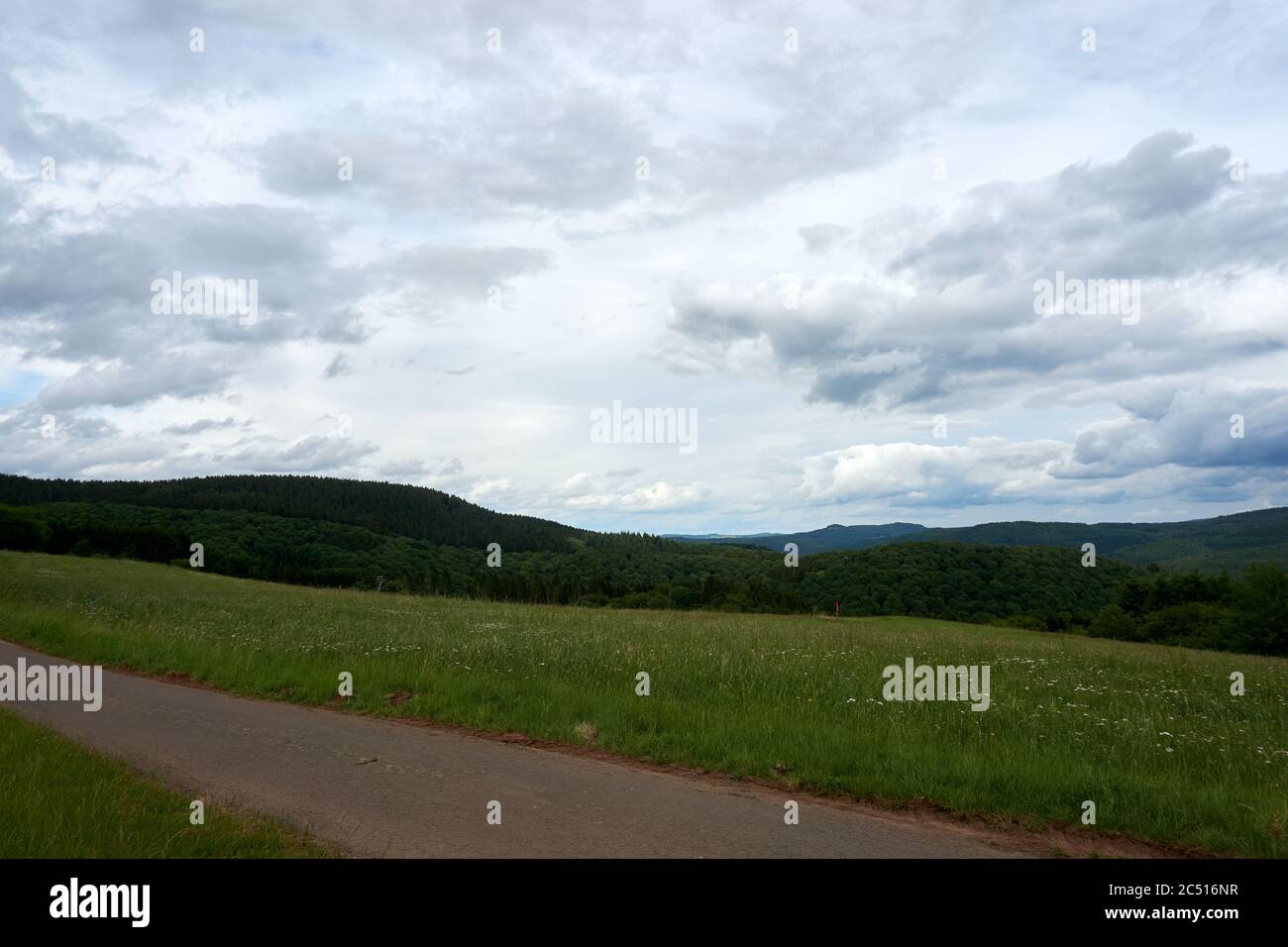 A panoramic photo of the landscape in the Vulkaneifel, Germany Stock ...