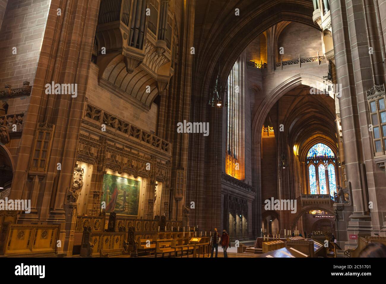 Choir and nave, Liverpool Cathedral, the largest cathedral and ...