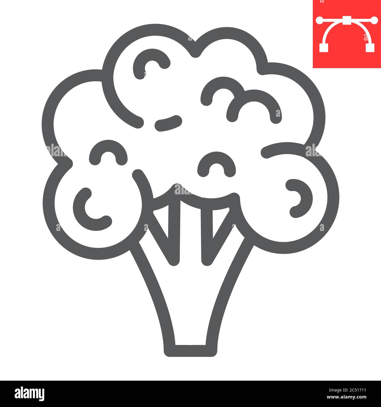 Broccoli line icon, food and keto diet, broccoli sign vector graphics ...