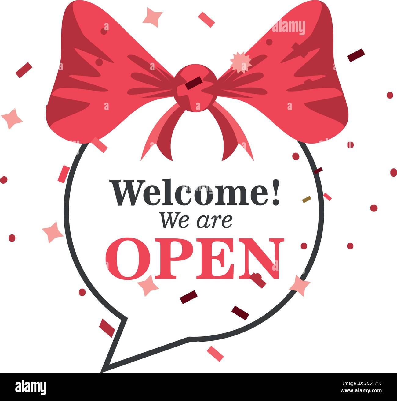 welcome we are open detailed style icon design of Store shop ...