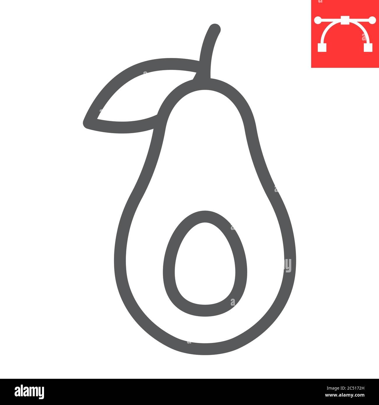 Avocado line icon, food and keto diet, avocado sign vector graphics ...
