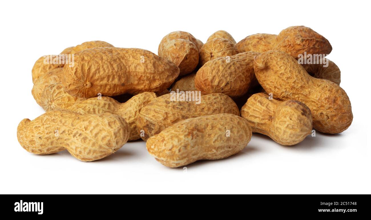 Peanuts in shell isolated on white background Stock Photo - Alamy