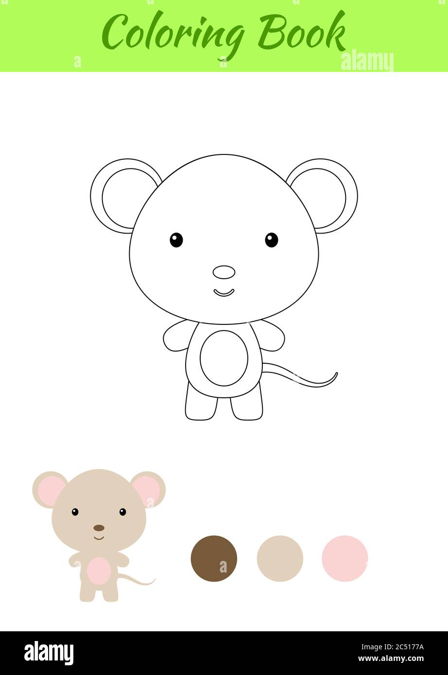Coloring page happy little baby mouse. Coloring book for kids ...