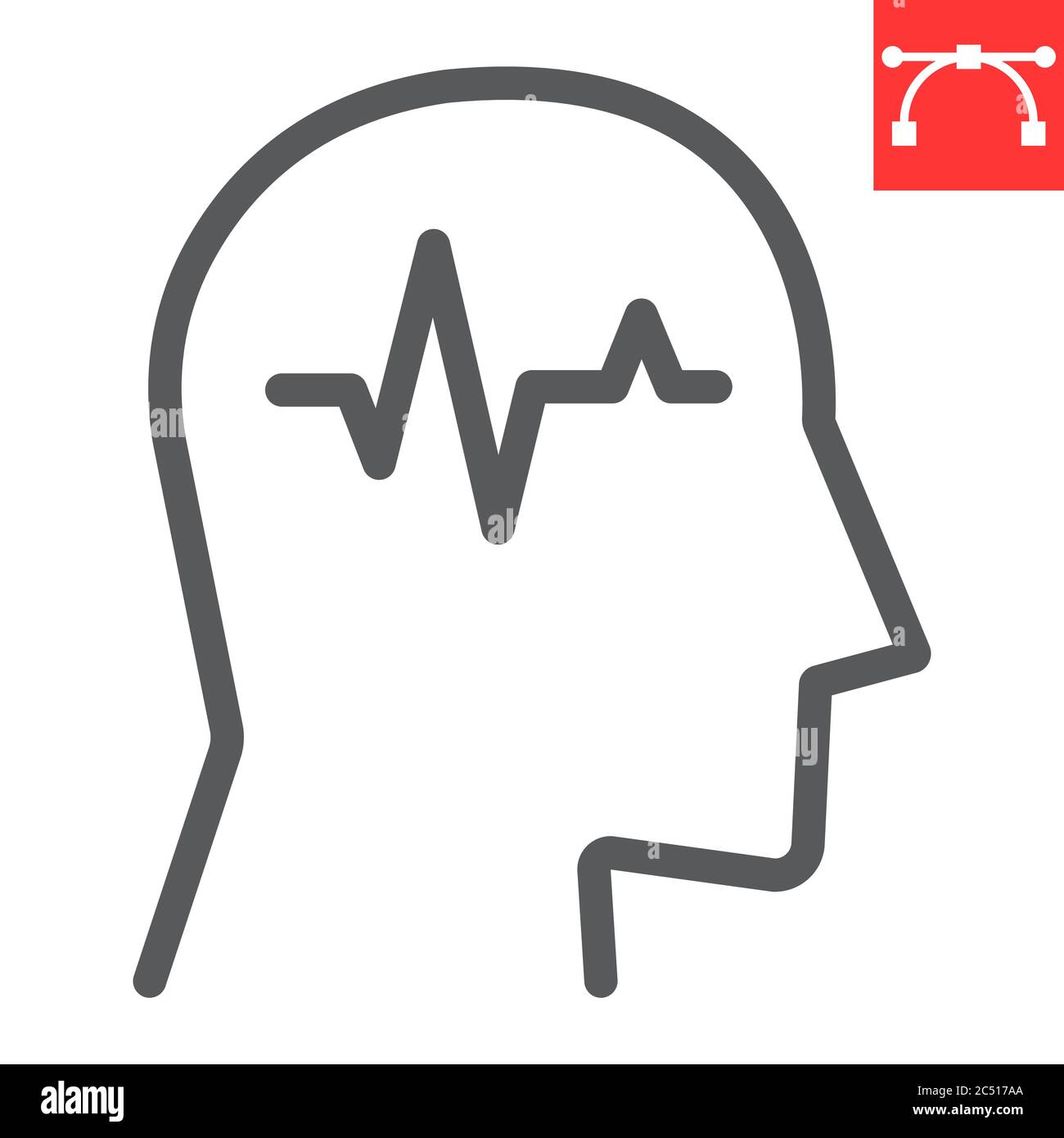 Epilepsy line icon, illness and neurology, epilepsy sign vector ...