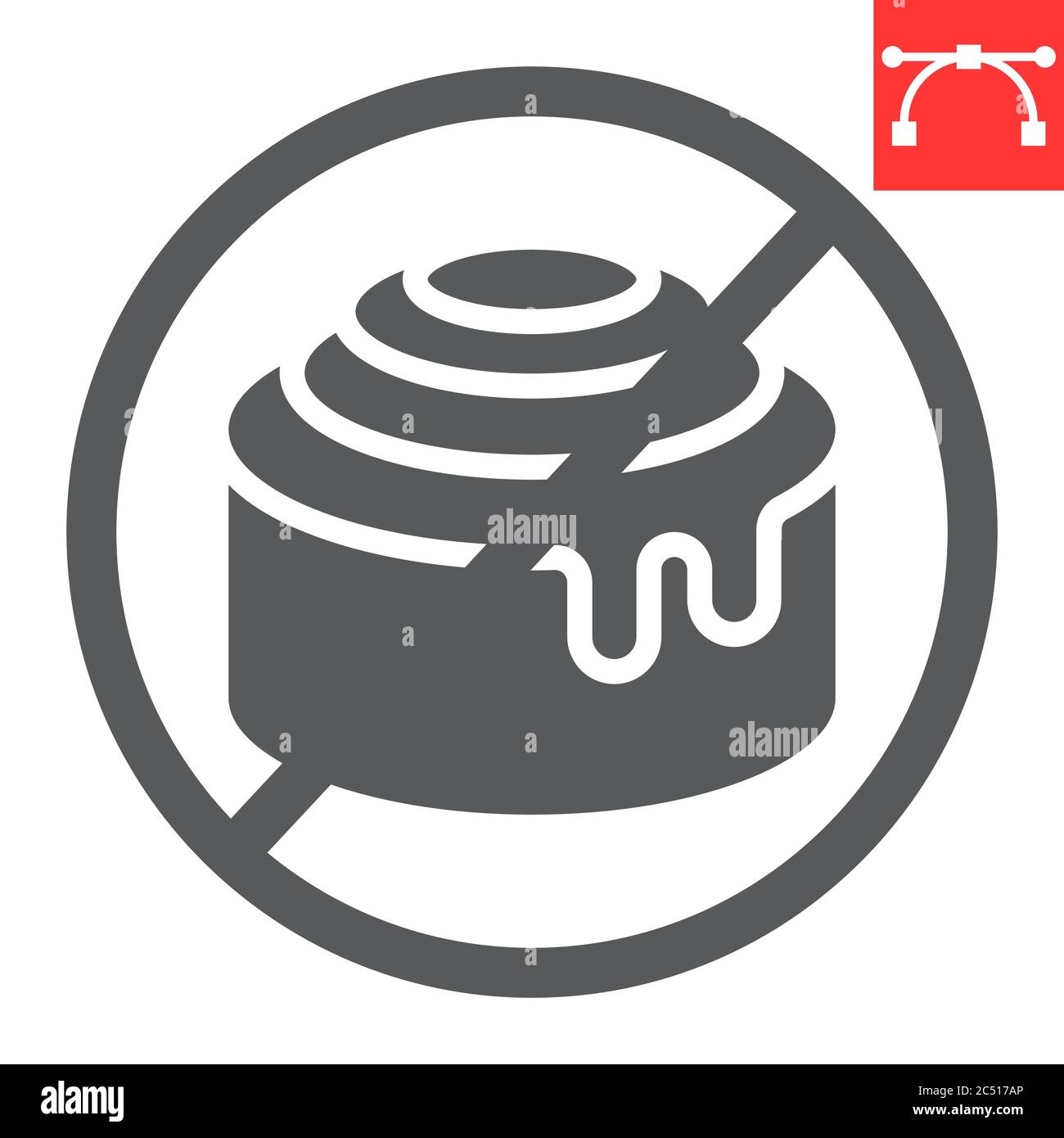 No sweet glyph icon, food and keto diet, cinnamon bun sign vector ...