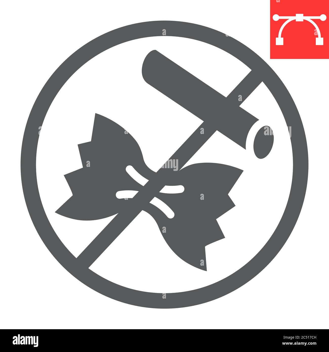 No pasta glyph icon, food and keto diet, pasta sign vector graphics ...