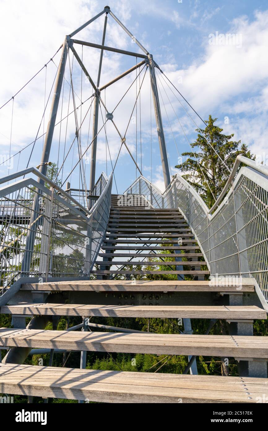 Scheidegg, Bavaria / Germany - 26 June 2020: view of the tree top path ...