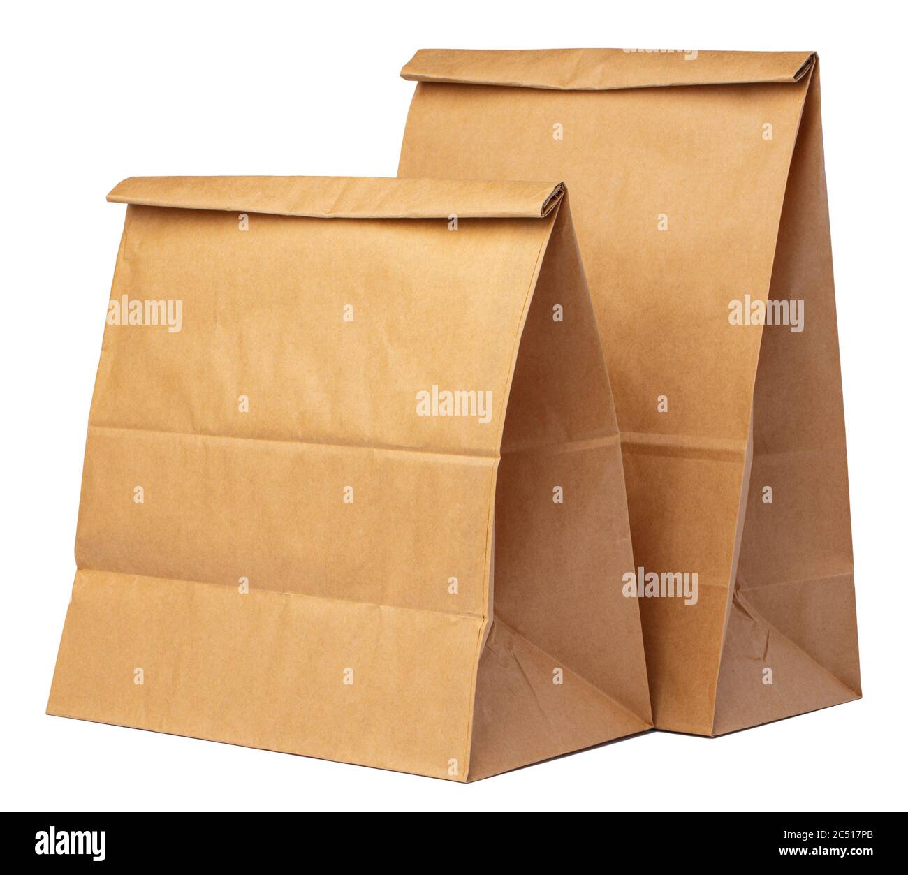 Craft paper package for food on white background Stock Photo - Alamy