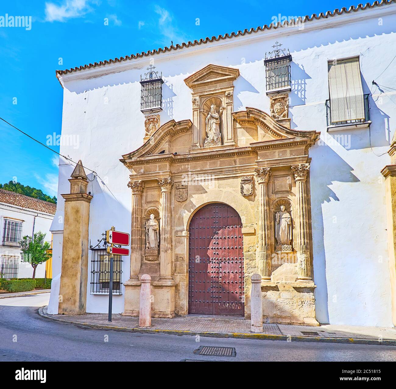 The carved stone gate of Madre de Dios (Mother of God) monastery ...