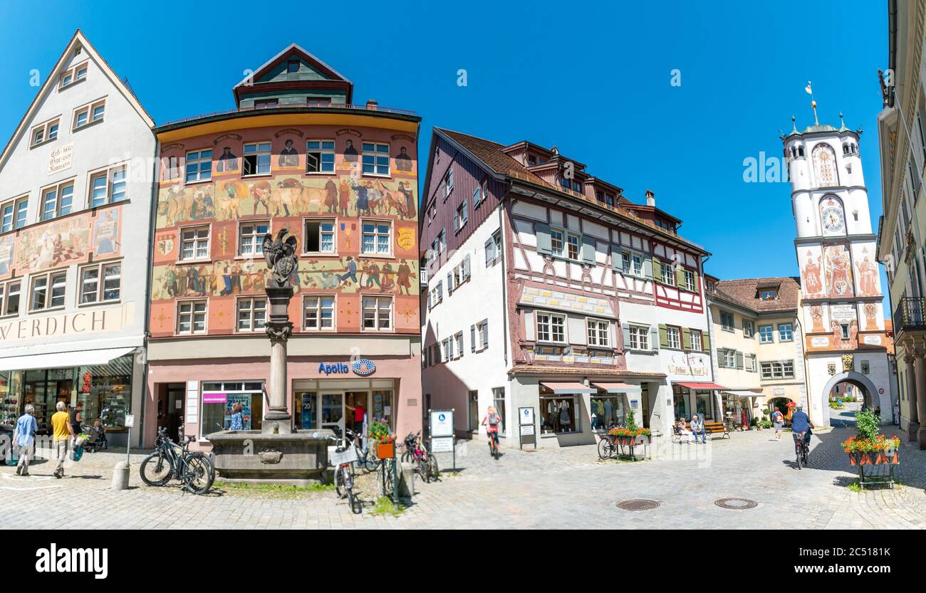 Wangen i.A., BW / Germany - 24 June 2020: view of the historic old town ...