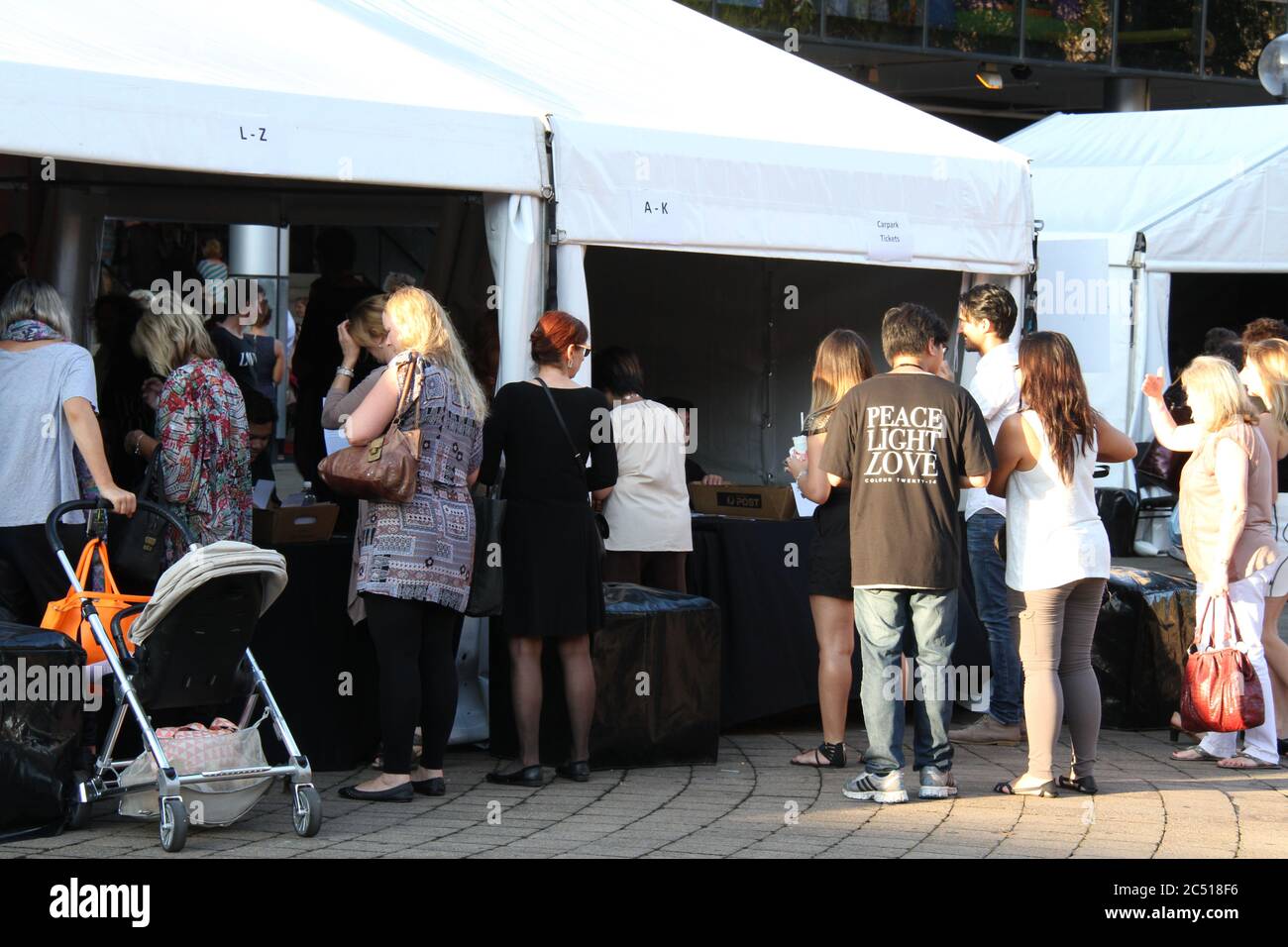 People outside the Qantas Credit Union Arena on the Hillsong Church ...
