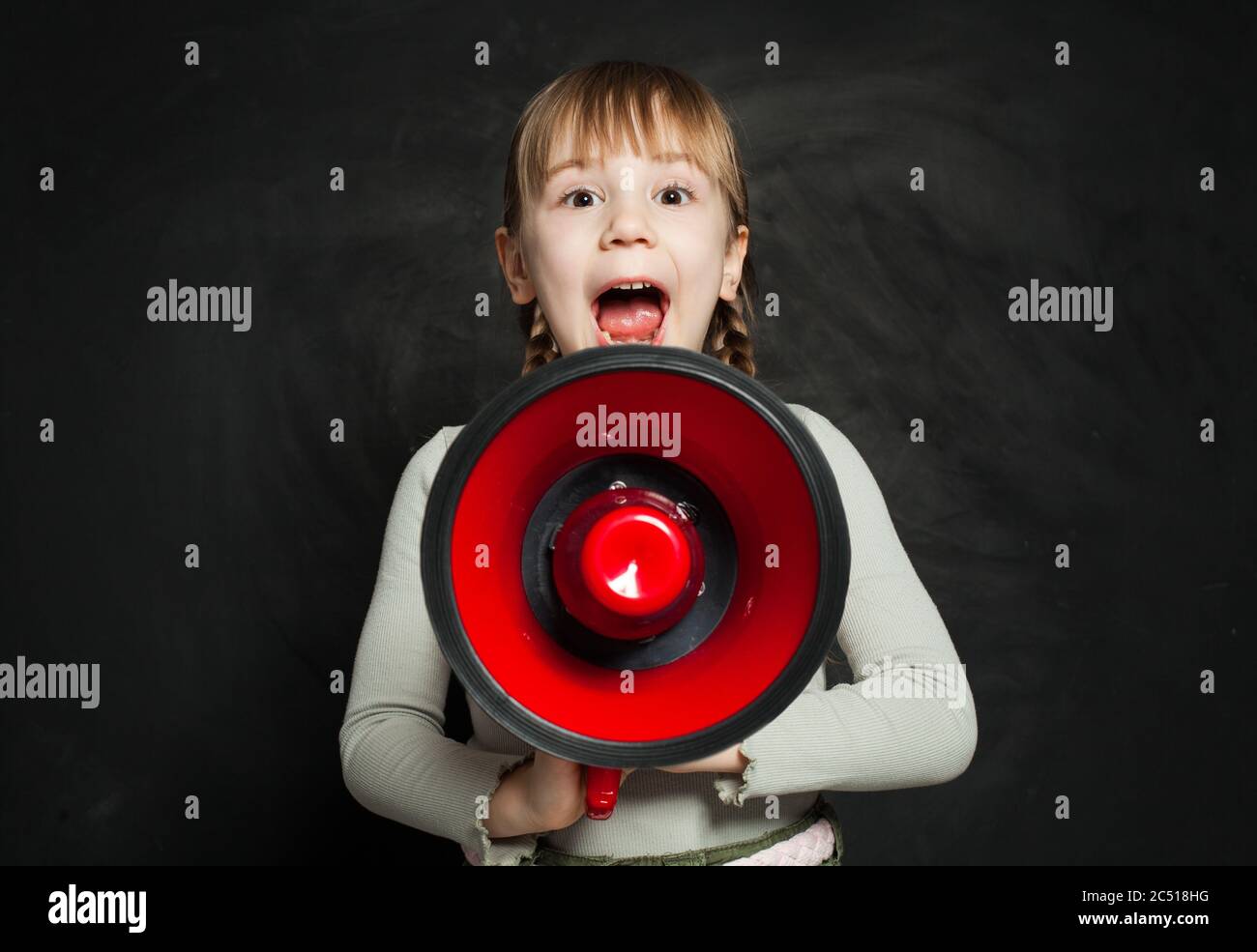 Happy Little Girl Yelling