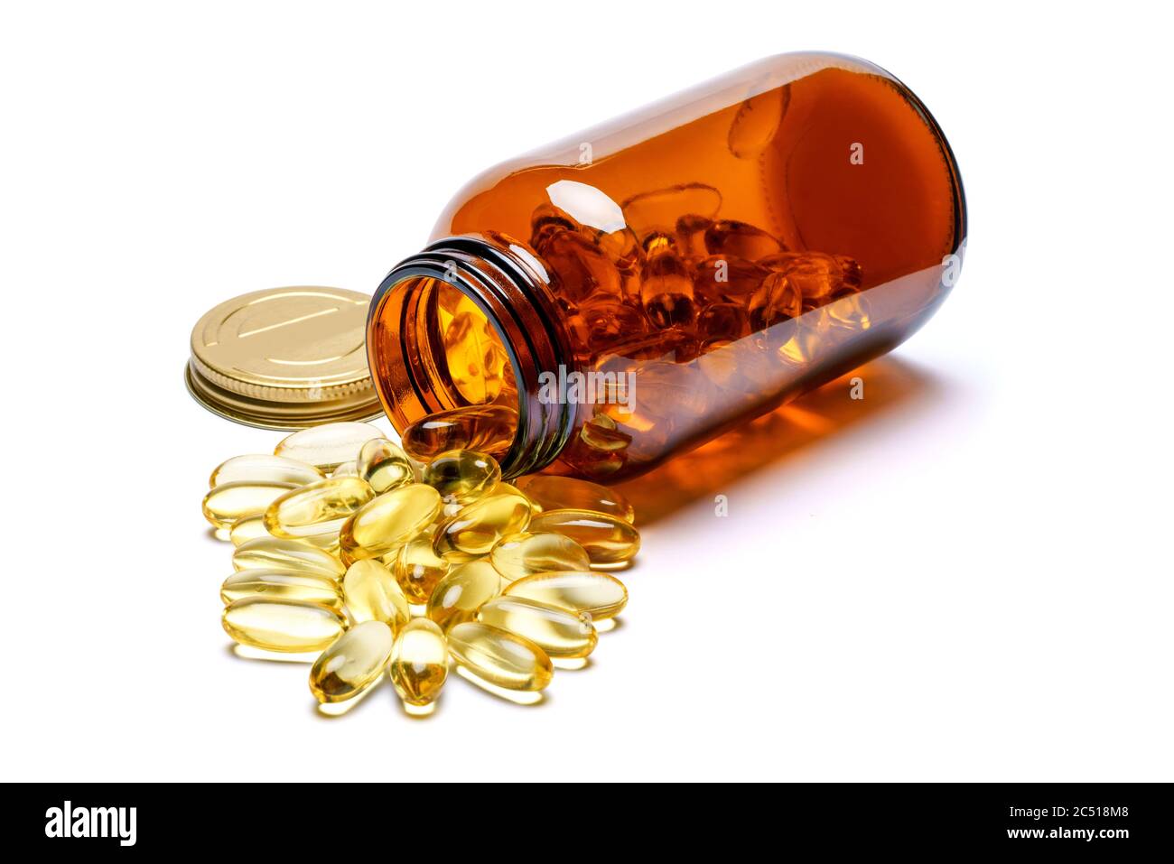 medicine vial can jar with capsules isolated on white background Stock ...