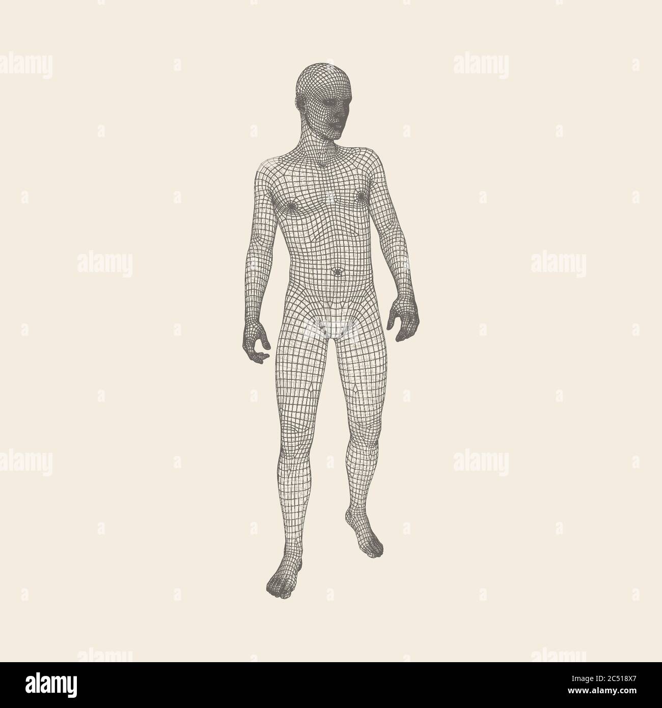 Man Stands on his Feet.3D Model of Man. Geometric Design. 3d Polygonal ...