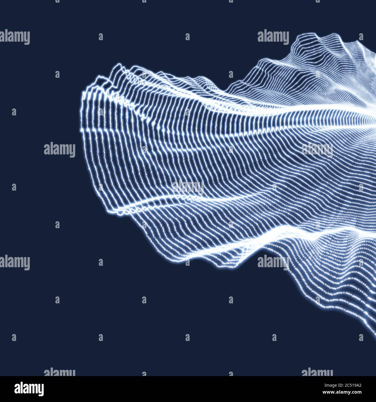 Array with Dynamic Particles. 3D Technology Style. Abstract Background ...