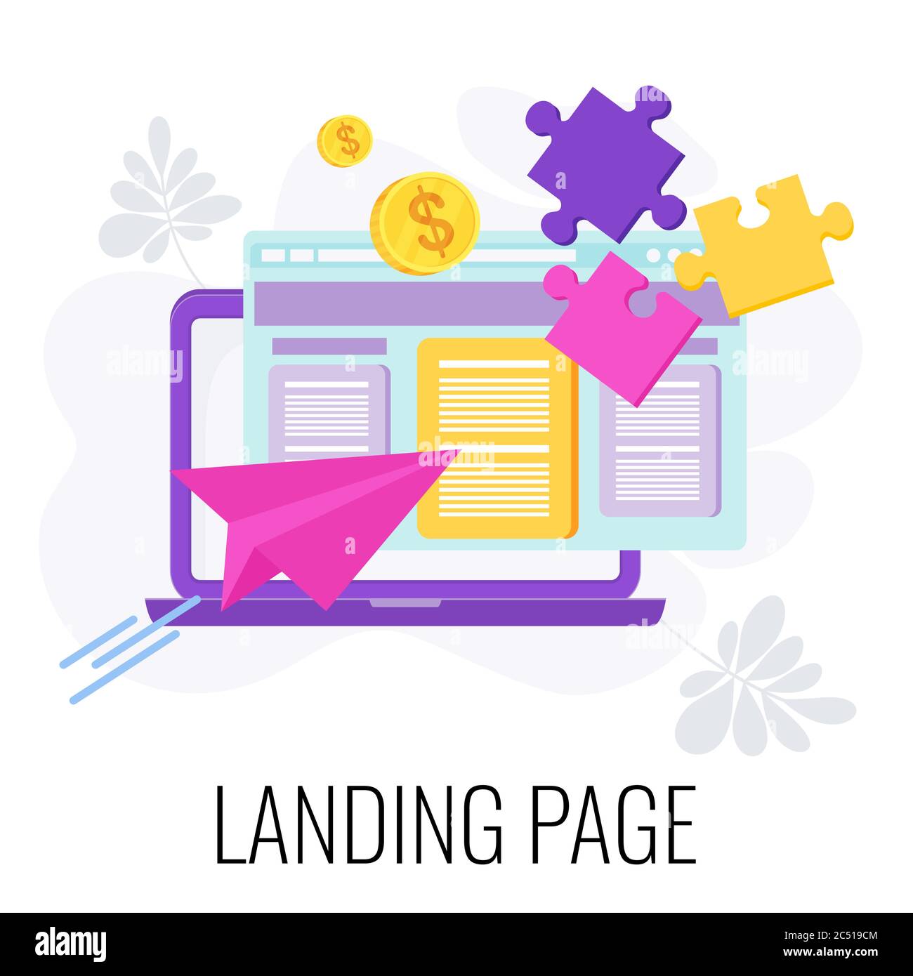 Landing page icon. Marketing flat vector illustration Stock Vector ...