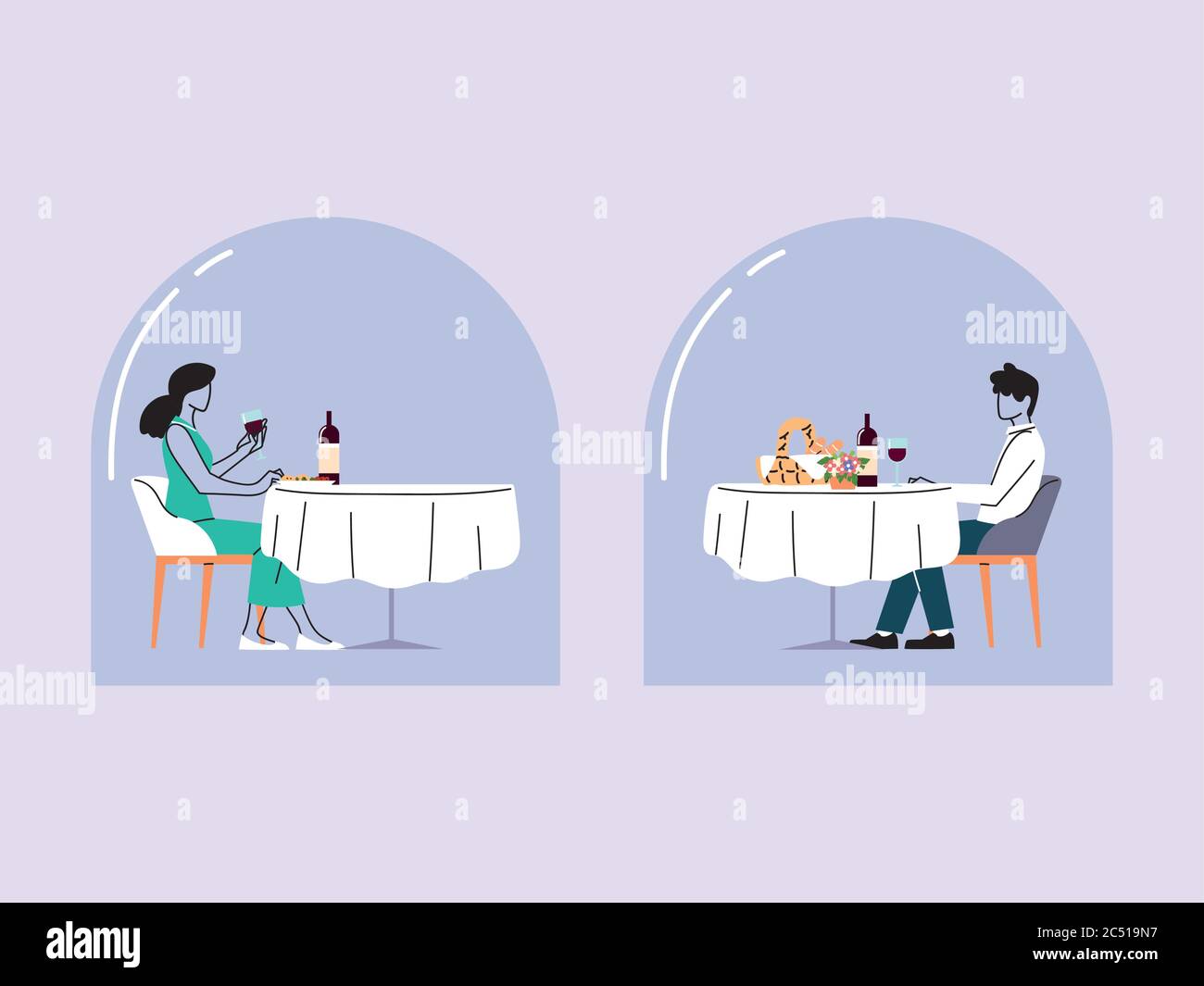 Couple space between apart Stock Vector Images - Alamy