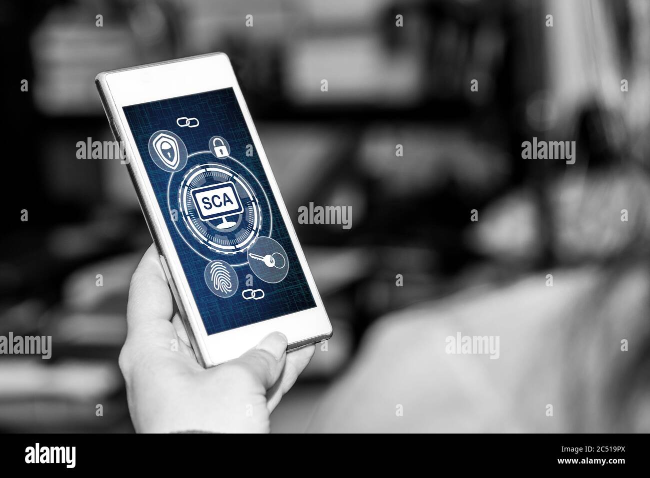 Smartphone screen displaying a sca concept Stock Photo - Alamy