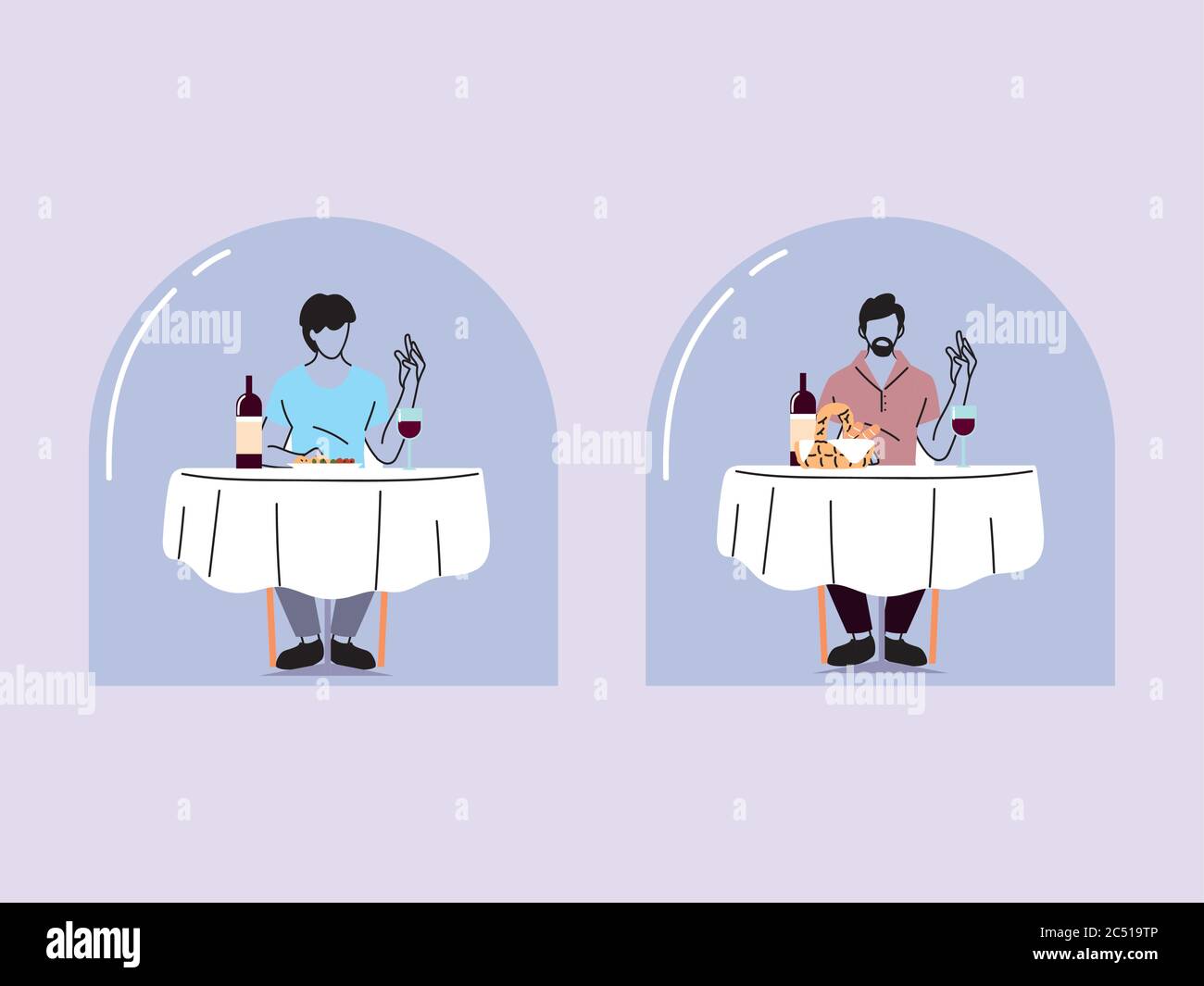 Cafe physical distancing Stock Vector Images - Alamy