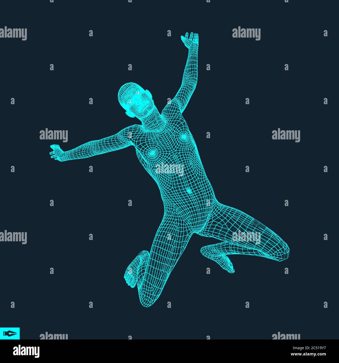 Business, Freedom or Happiness Concept. 3D Model of Man. Human Body ...