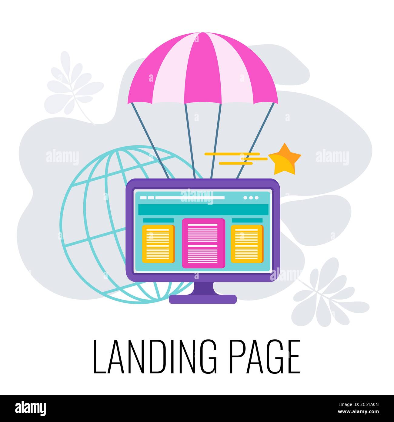 Landing page icon. Marketing flat vector illustration Stock Vector ...