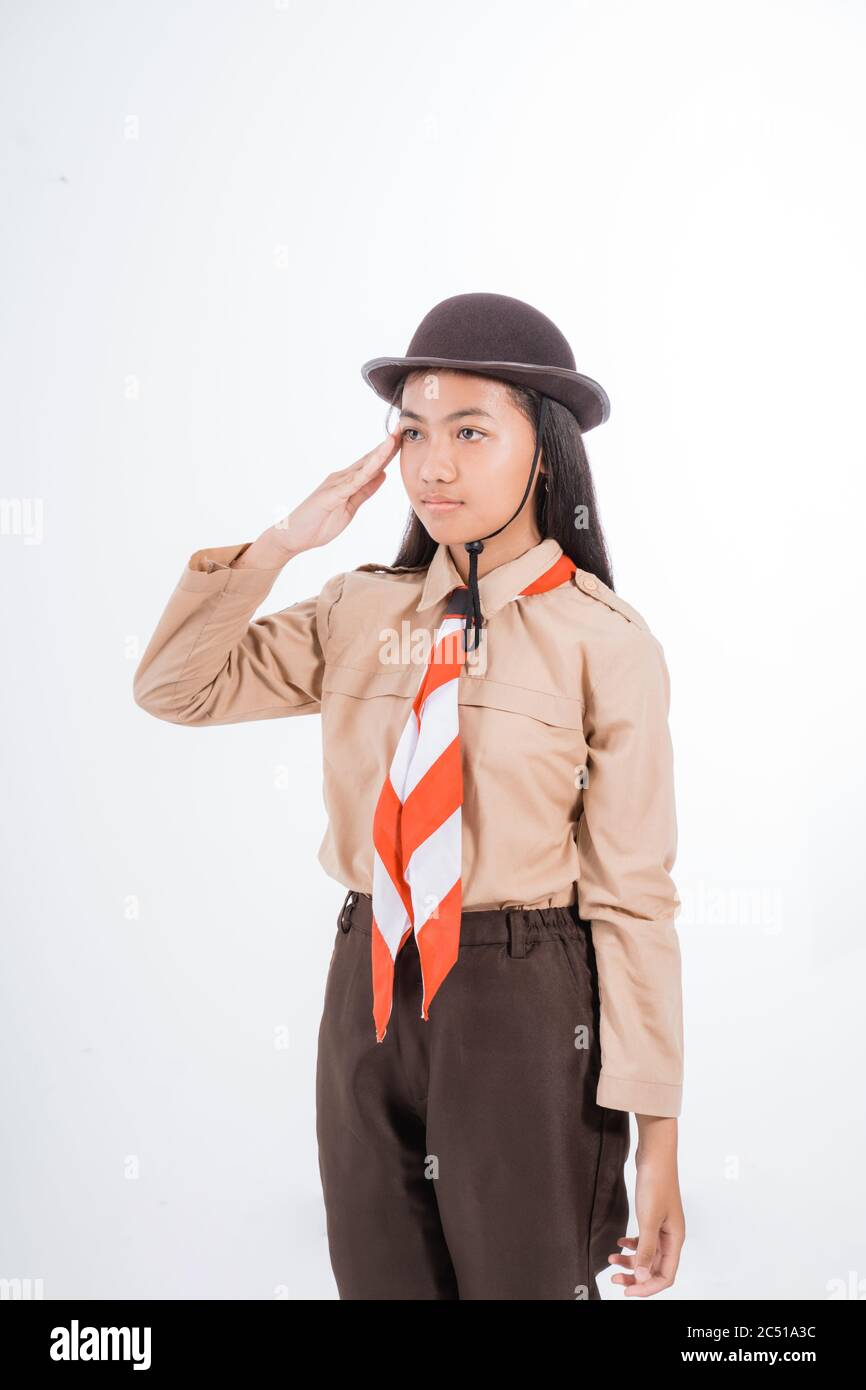 Girl guide salute hi-res stock photography and images - Alamy