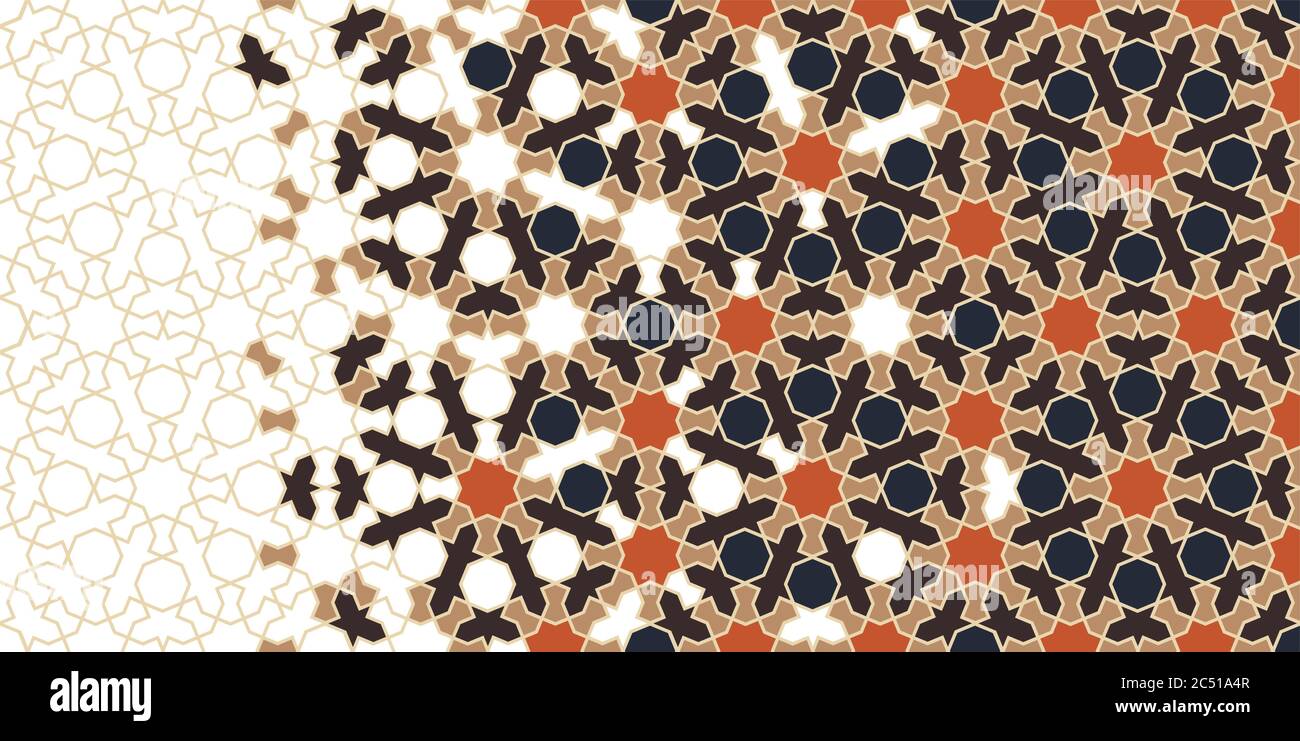 Morocco arabesque vector pattern. Geometric halftone morocco pattern ...