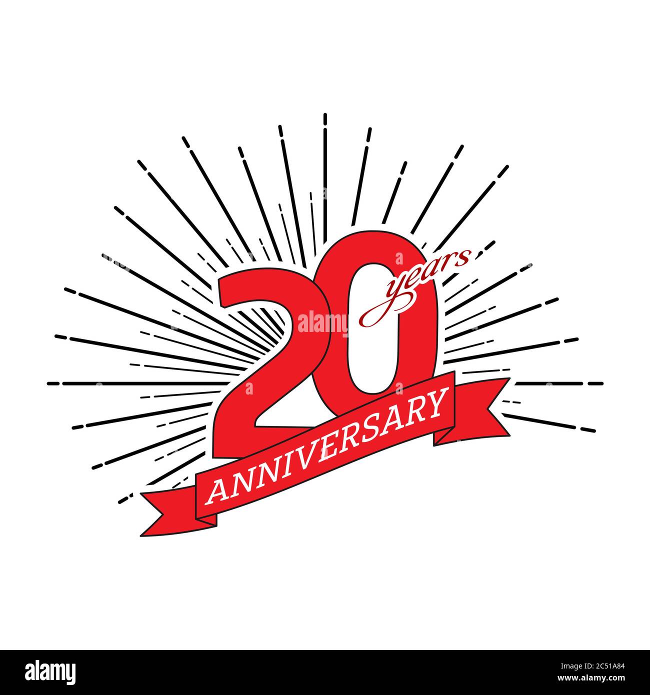 Congratulations on the twentieth anniversary. Editable vector ...