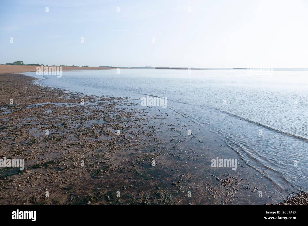 Low tide North Weir Point end of Orfordness shingle spit, mouth of ...