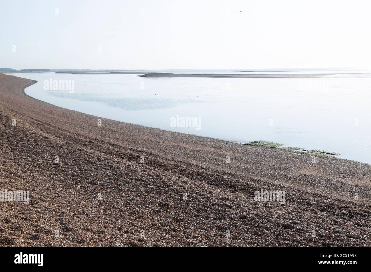 Low tide North Weir Point end of Orfordness shingle spit, mouth of ...