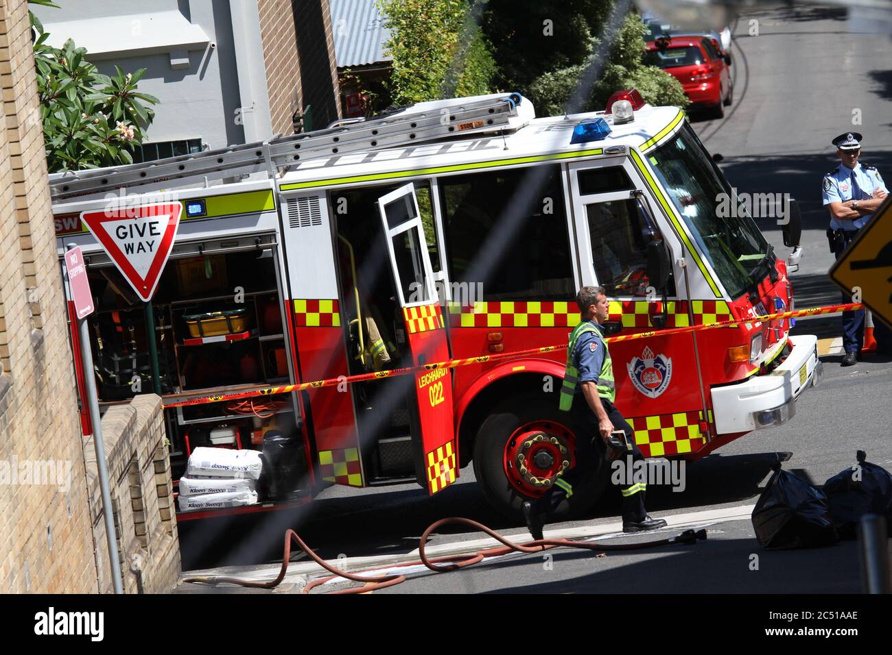 A police officer is also in attendance at the Woolley Street end of St ...