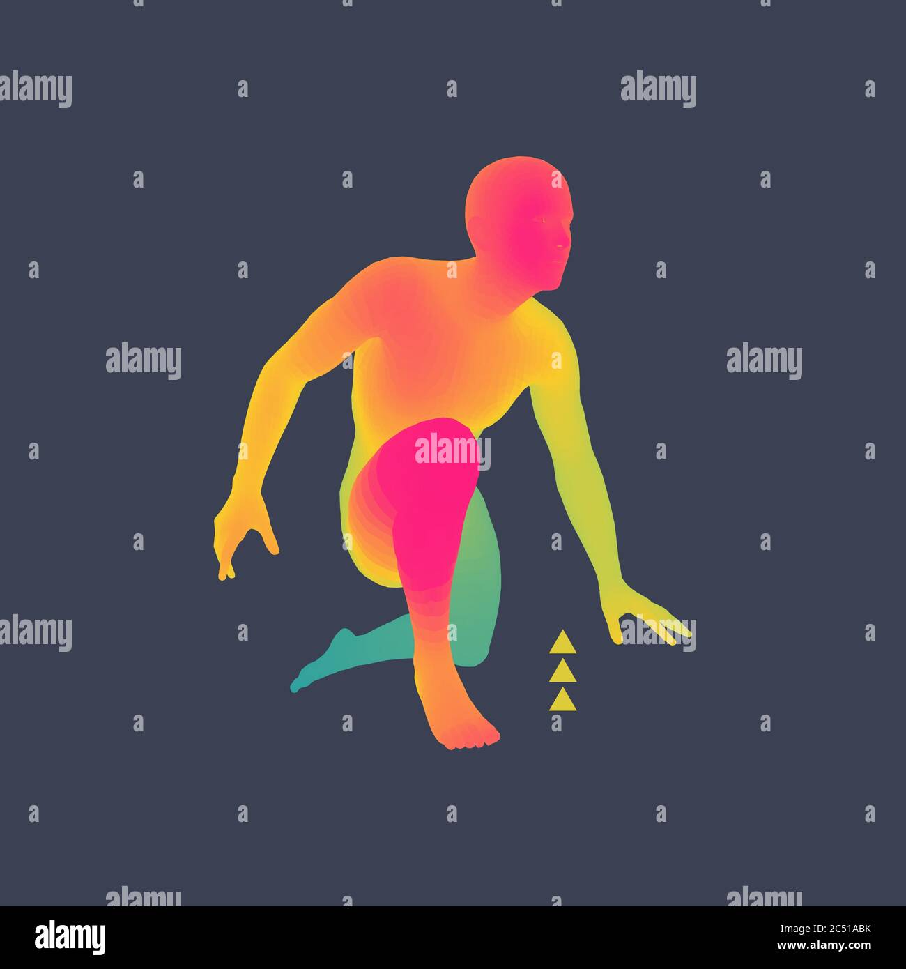 Athlete at Starting Position Ready to Start a Race. Runner Ready for ...